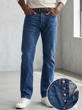 Levi's | Jeans | Levis 5 Mens Dark Blue Straightleg Jeans Waist 175 ...